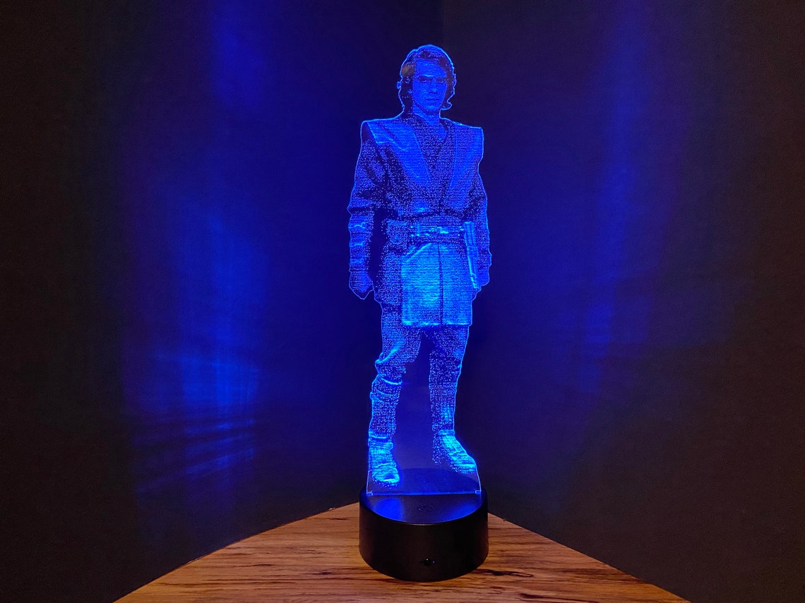 Anakin Skywalker Hologram Edge Lit Acrylic LED Light With - Etsy