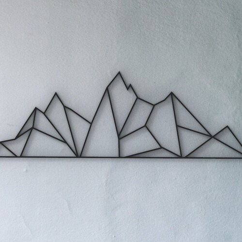 Geometric Mountains Hanging Wall Art - Etsy
