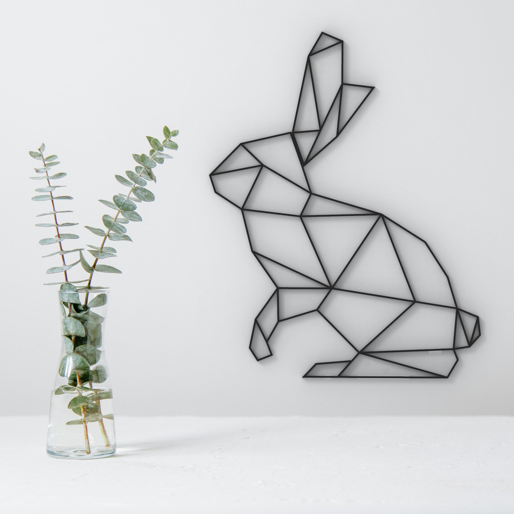 Geometric Rabbit Hanging Wall Art Hare Wall Decor Bunny - Etsy