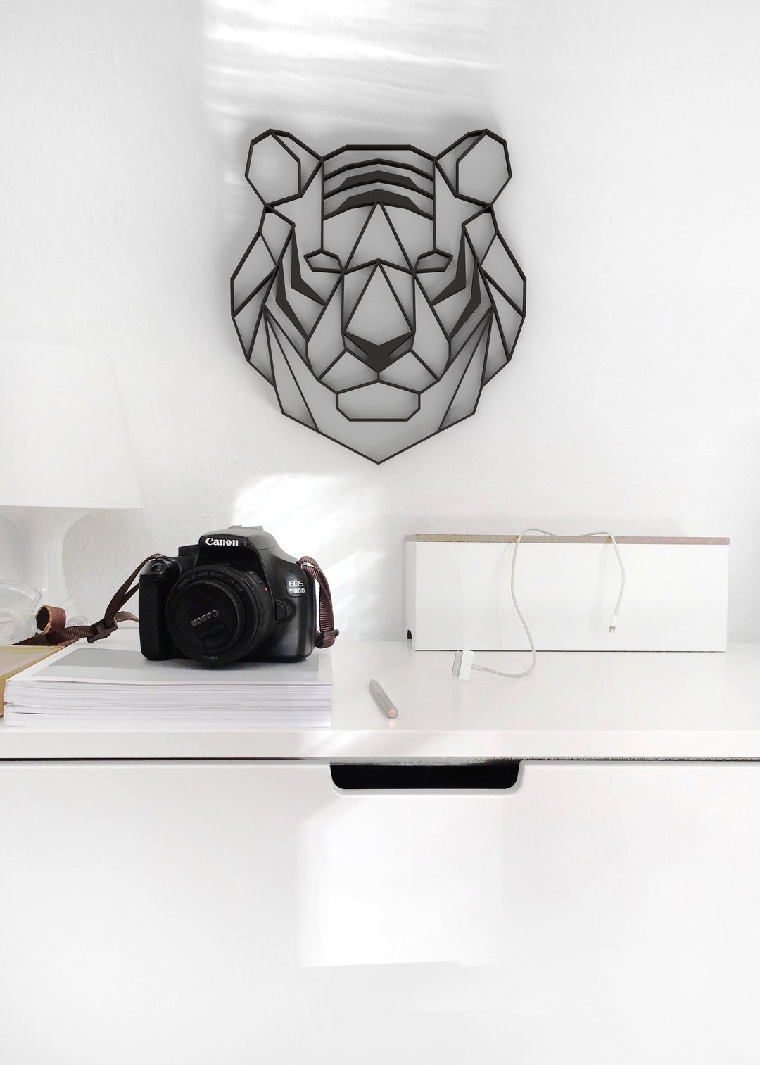 Geometric Tiger - Hanging Wall Art - Tiger Wall Decor - Tiger Head ...