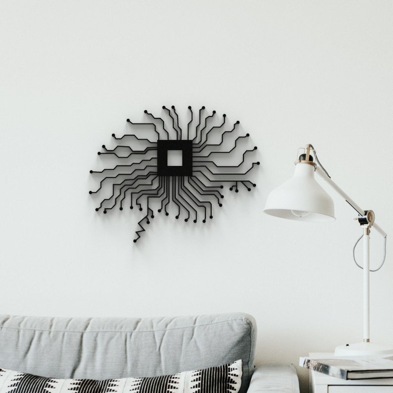 CPU Brain Art- Hanging Wall Art - Circuit Design, Computer Motherboard ...