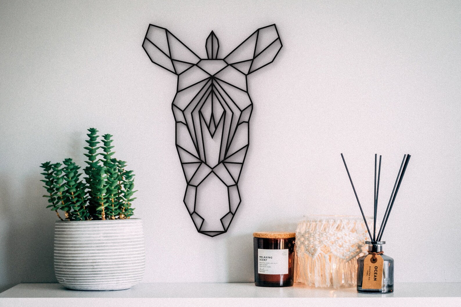 Geometric Zebra Head - Hanging Wall Art - Etsy