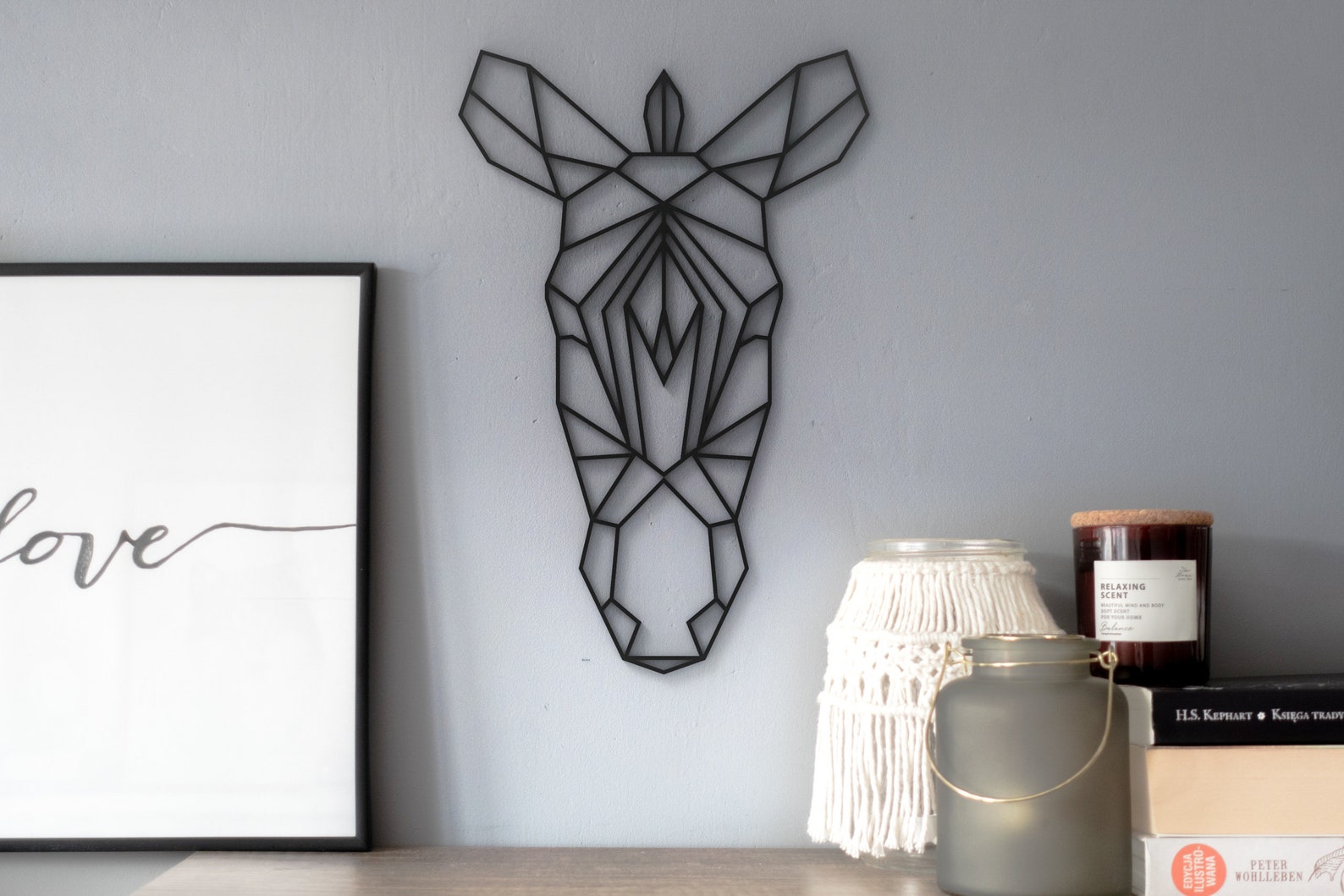 Geometric Zebra Head - Hanging Wall Art - Etsy