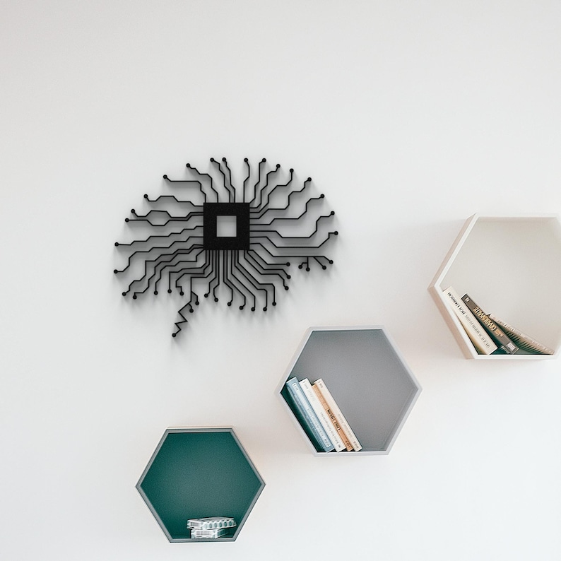 CPU Brain Art- Hanging Wall Art - Circuit Design, Computer Motherboard ...