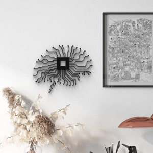 CPU Brain Art- Hanging Wall Art - Circuit Design, Computer Motherboard ...