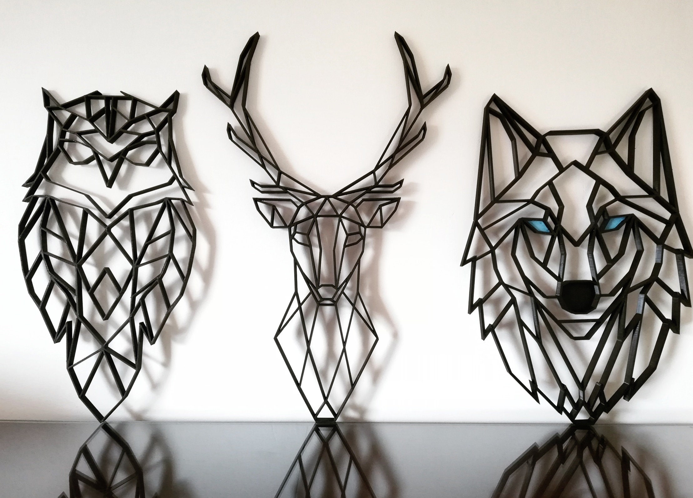 Geometric Owl Hanging Wall Art Figure Wall Decor | Etsy