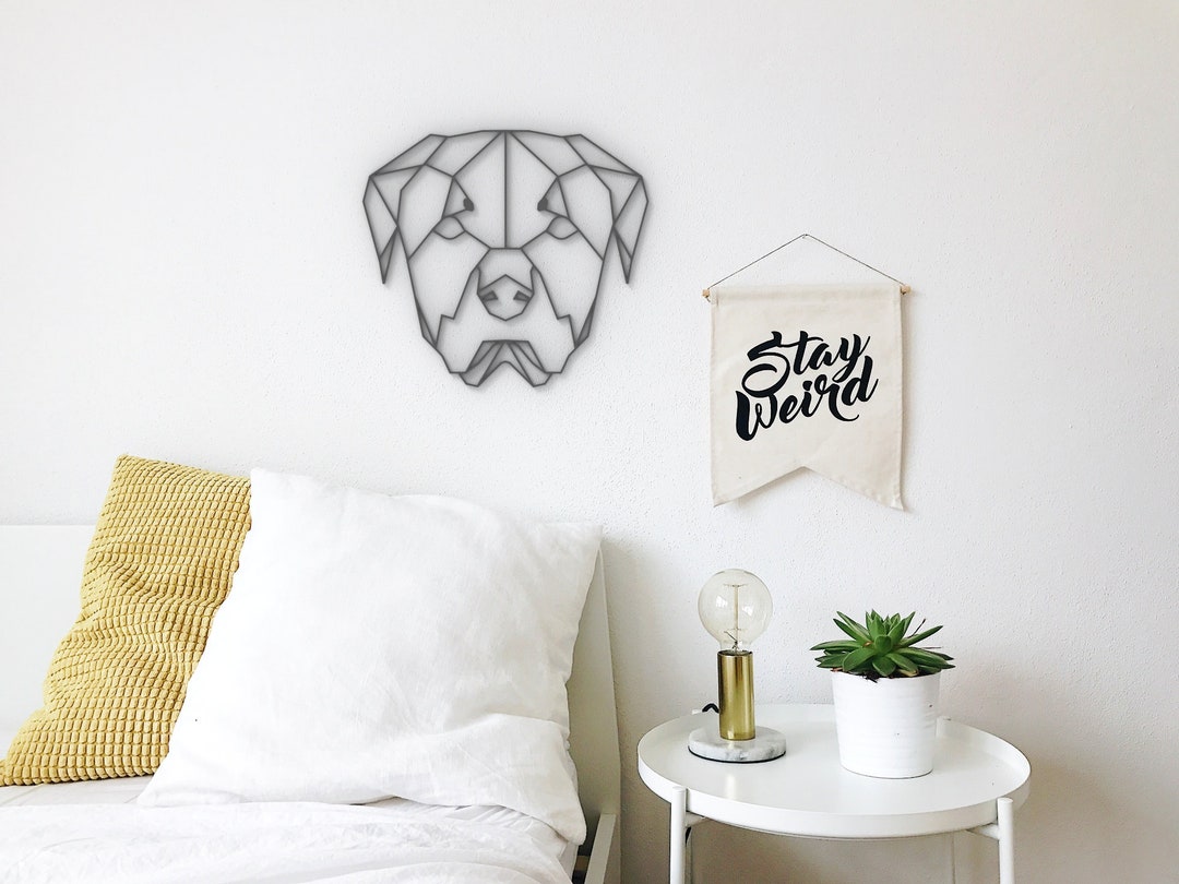Geometric Rottweiler - Hanging Wall Art - Rottweiler Wall Decor - Dog ...