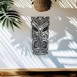Tiki Mask, Hanging Wall Art, Tiki Bar, Beach Decor, Tropical Decor ...