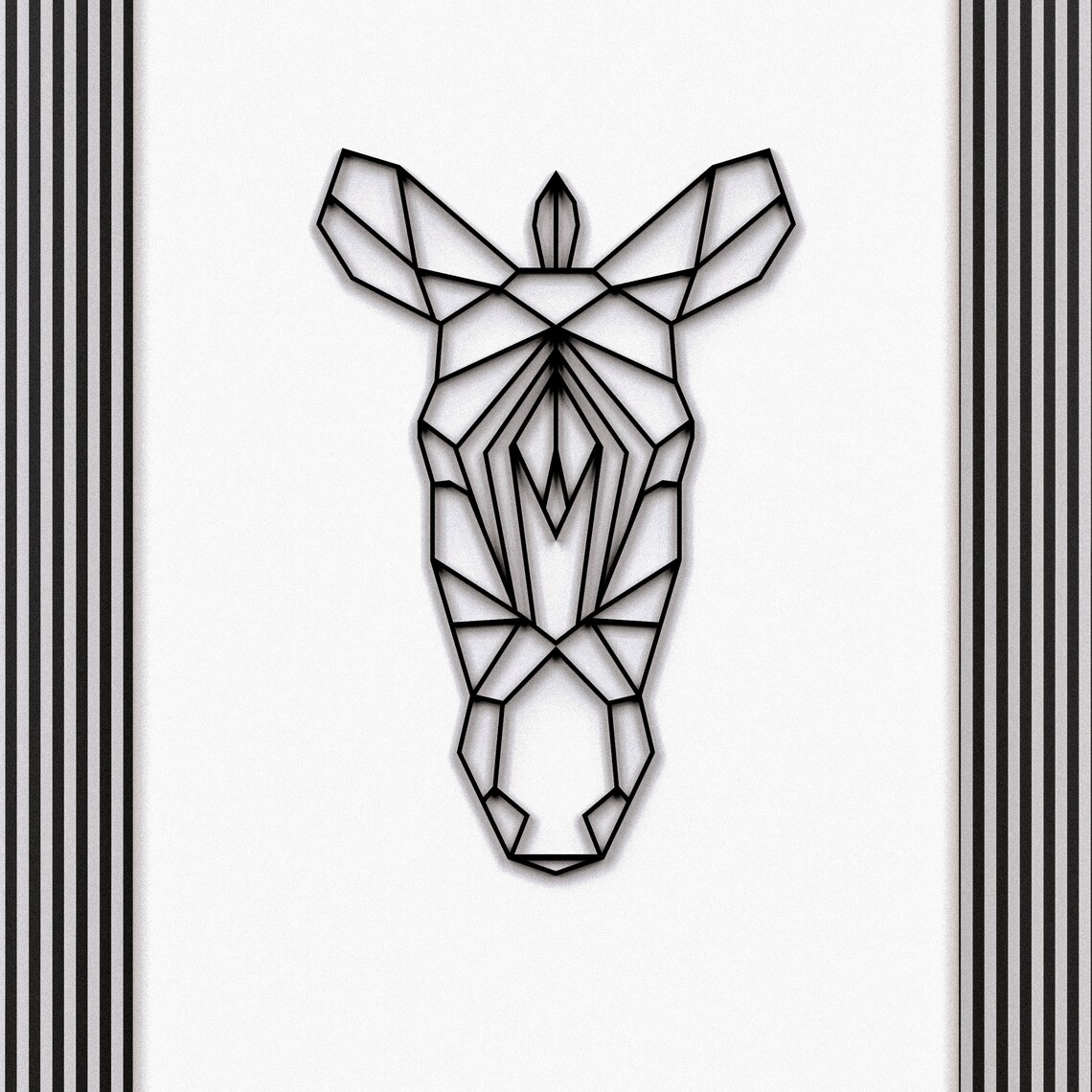 Geometric Zebra Head Hanging Wall Art | Etsy