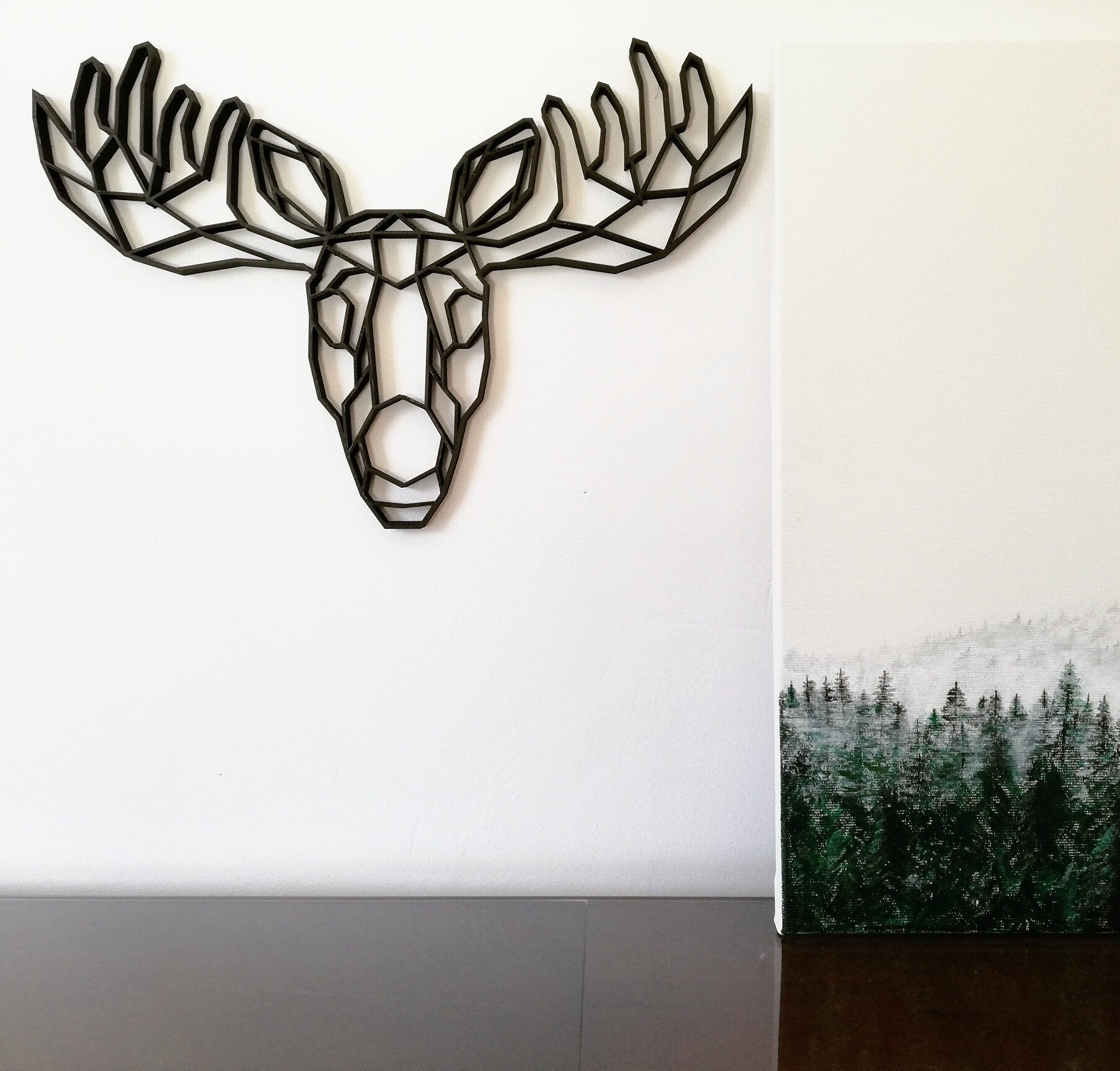 Geometric Moose Sculpture 3D Hanging Wall Art Figure Wall | Etsy