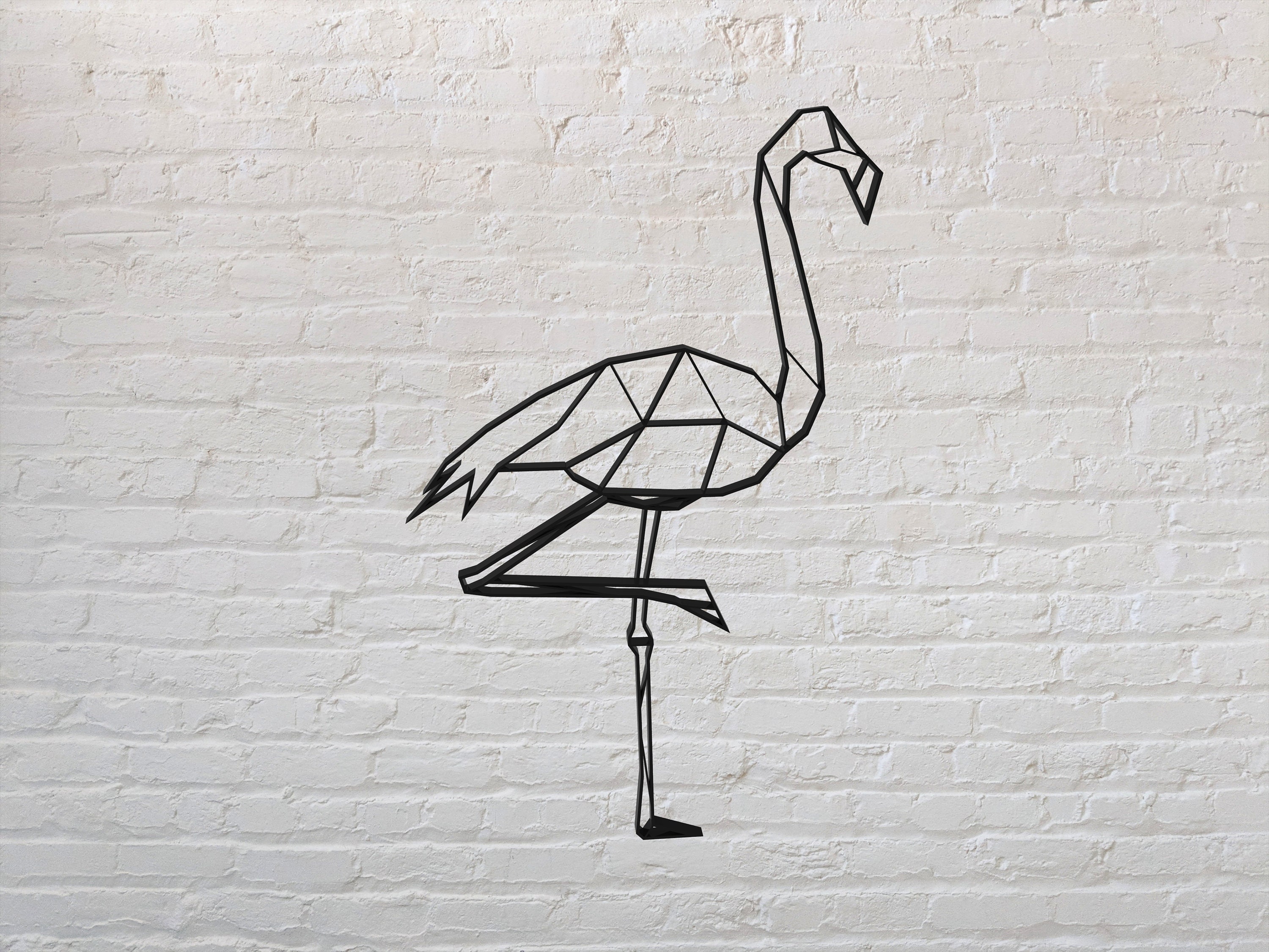Geometric Flamingo Sculpture 3D Hanging Wall Art Figure | Etsy