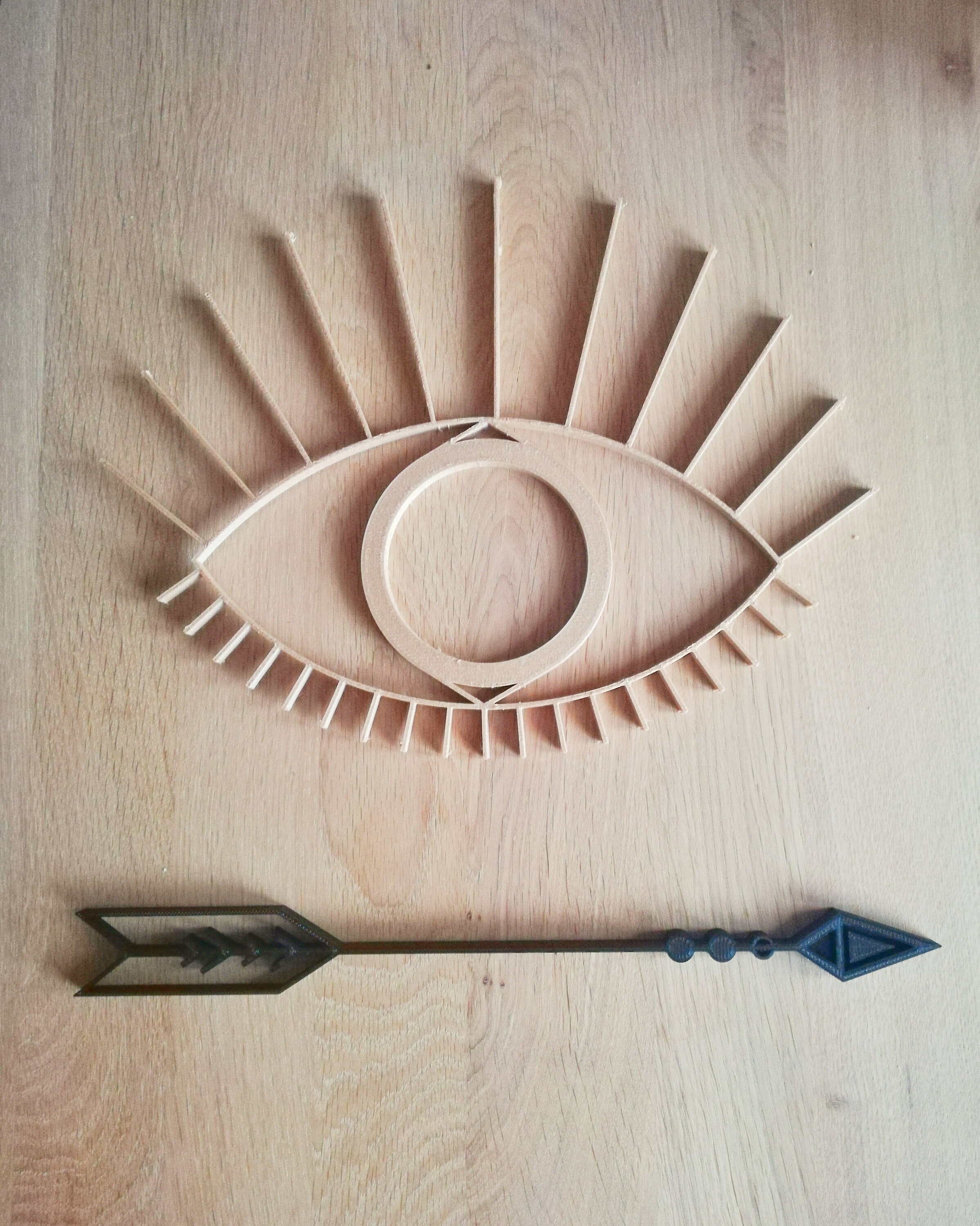 Wooden Boho Eye Geometric Evil Eye Sculpture 3D Hanging | Etsy