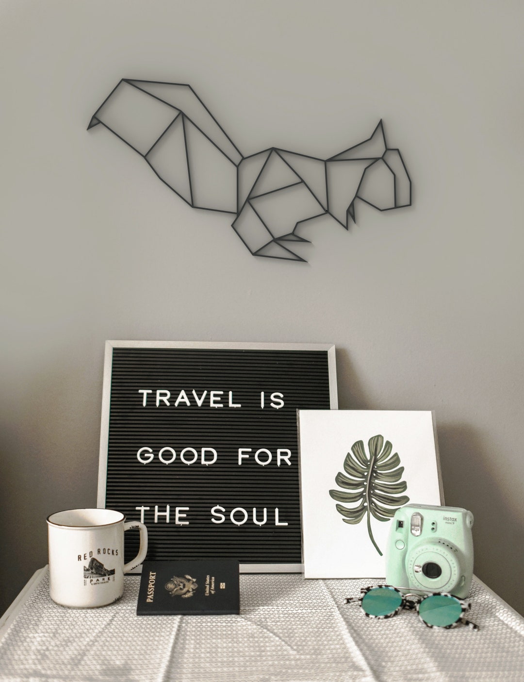 Geometric Squirrel - Hanging Wall Art - Figure Wall Decor ...