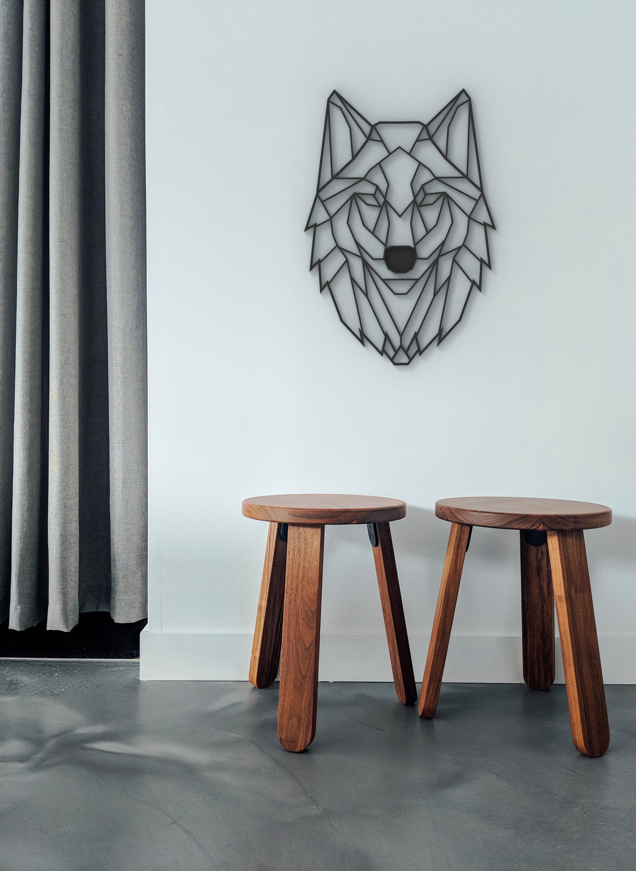 Geometric Wolf Hanging Wall Art Wolf Wall Decor Wolf - Etsy
