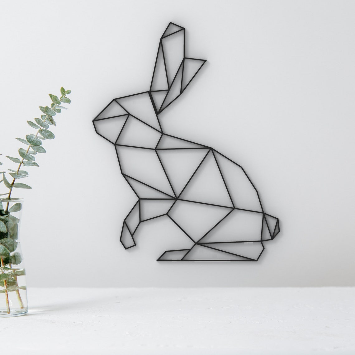 Geometric Rabbit Hanging Wall Art Hare Wall Decor Bunny - Etsy