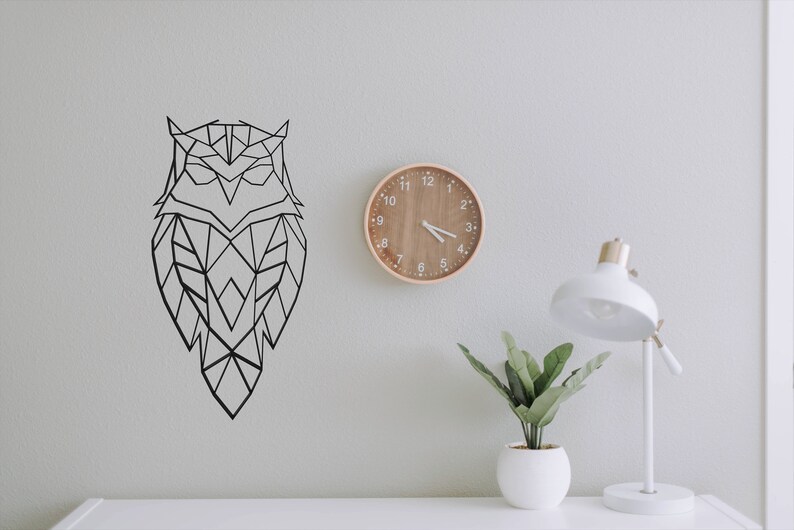 Geometric Owl Hanging Wall Art Figure Wall Decor | Etsy