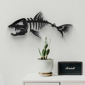 Fish Skull Wall Decor - Hanging Wall Art - Lake House Decor - Gift for ...
