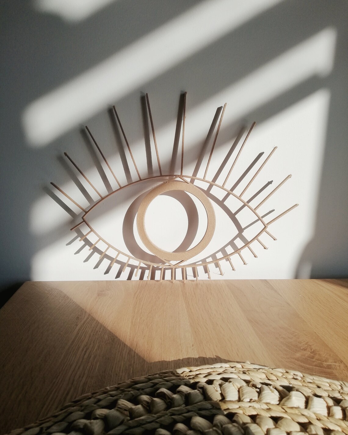 Wooden Boho Eye Geometric Evil Eye Sculpture 3D Hanging - Etsy