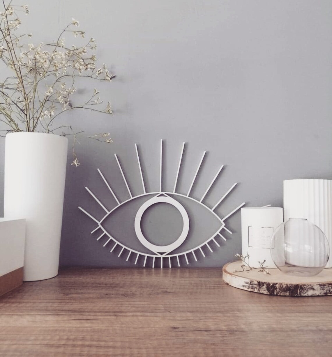 Boho Eye Geometric Evil Eye Sculpture 3D Hanging Wall - Etsy