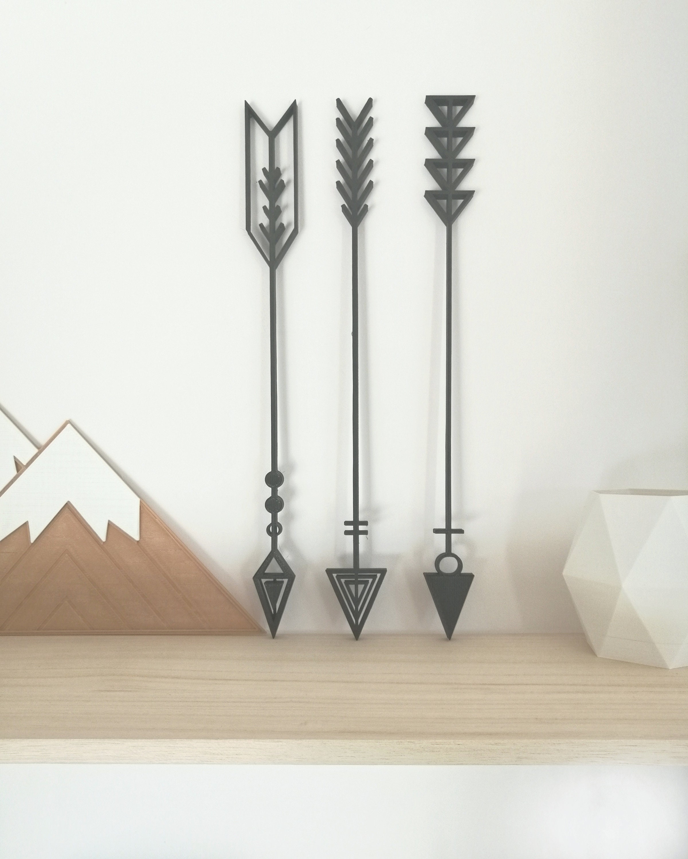 Arrows Set of 3 Hanging Wall Art Figure Wall Decor - Etsy