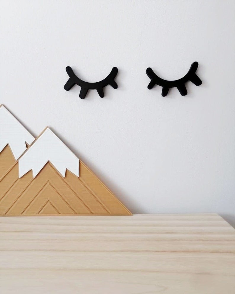 Sleepy Eyes Wall Decor Eyelashes Decor Set of 2 Nursery - Etsy
