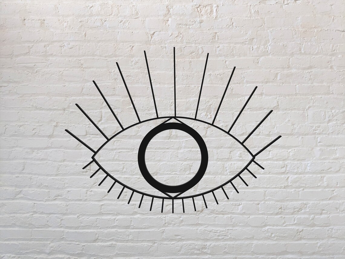 Boho Eye Geometric Evil Eye Sculpture 3D Hanging Wall - Etsy