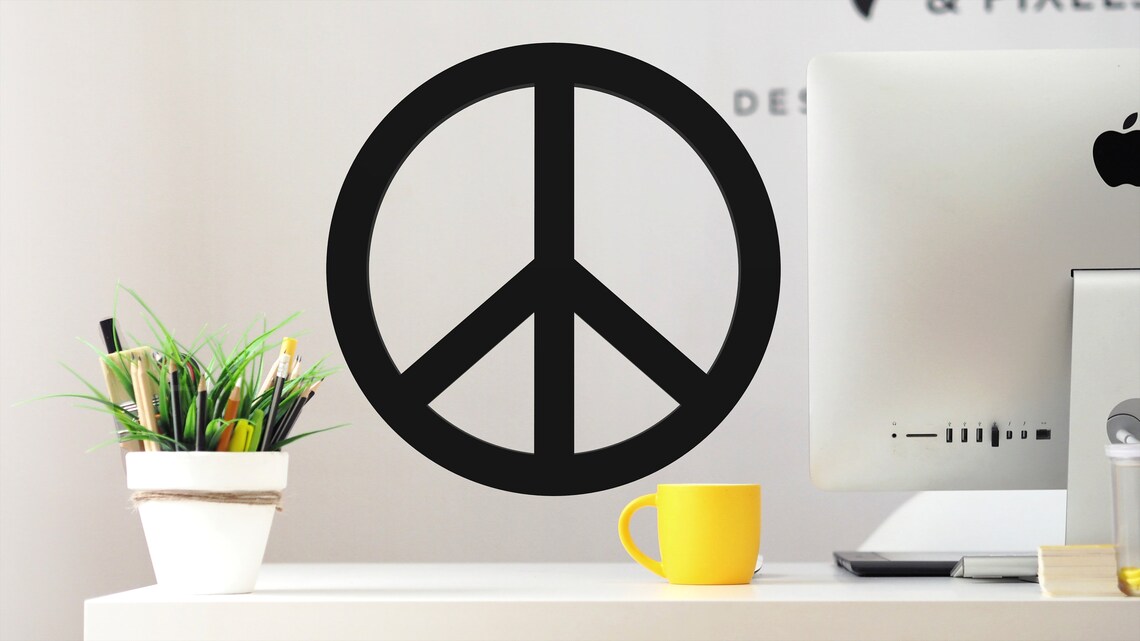 Peace Sign Sculpture 3D Hanging Wall Art Figure Wall Decor - Etsy