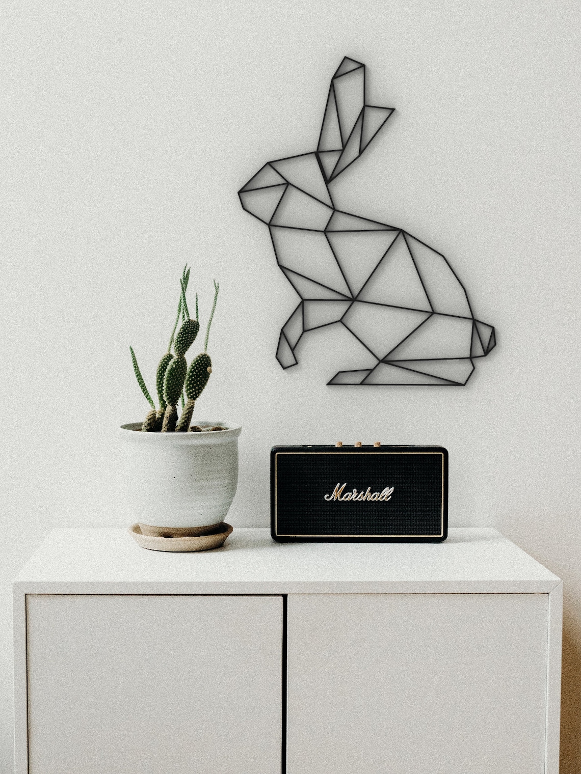 Geometric Rabbit Hanging Wall Art Hare Wall Decor Bunny - Etsy