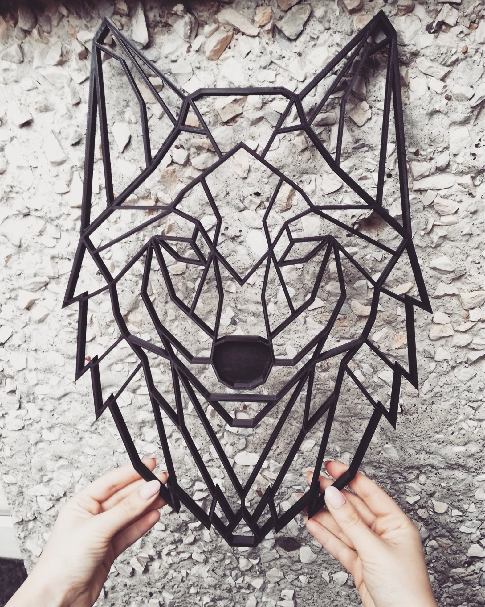 Geometric Wolf Hanging Wall Art Wolf Wall Decor Wolf - Etsy
