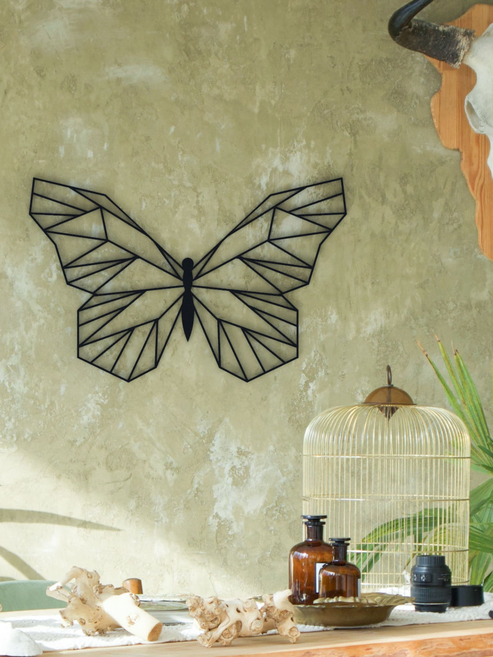 Geometric Butterfly Hanging Wall Art Butterfly Wall Decor Animal Decor ...