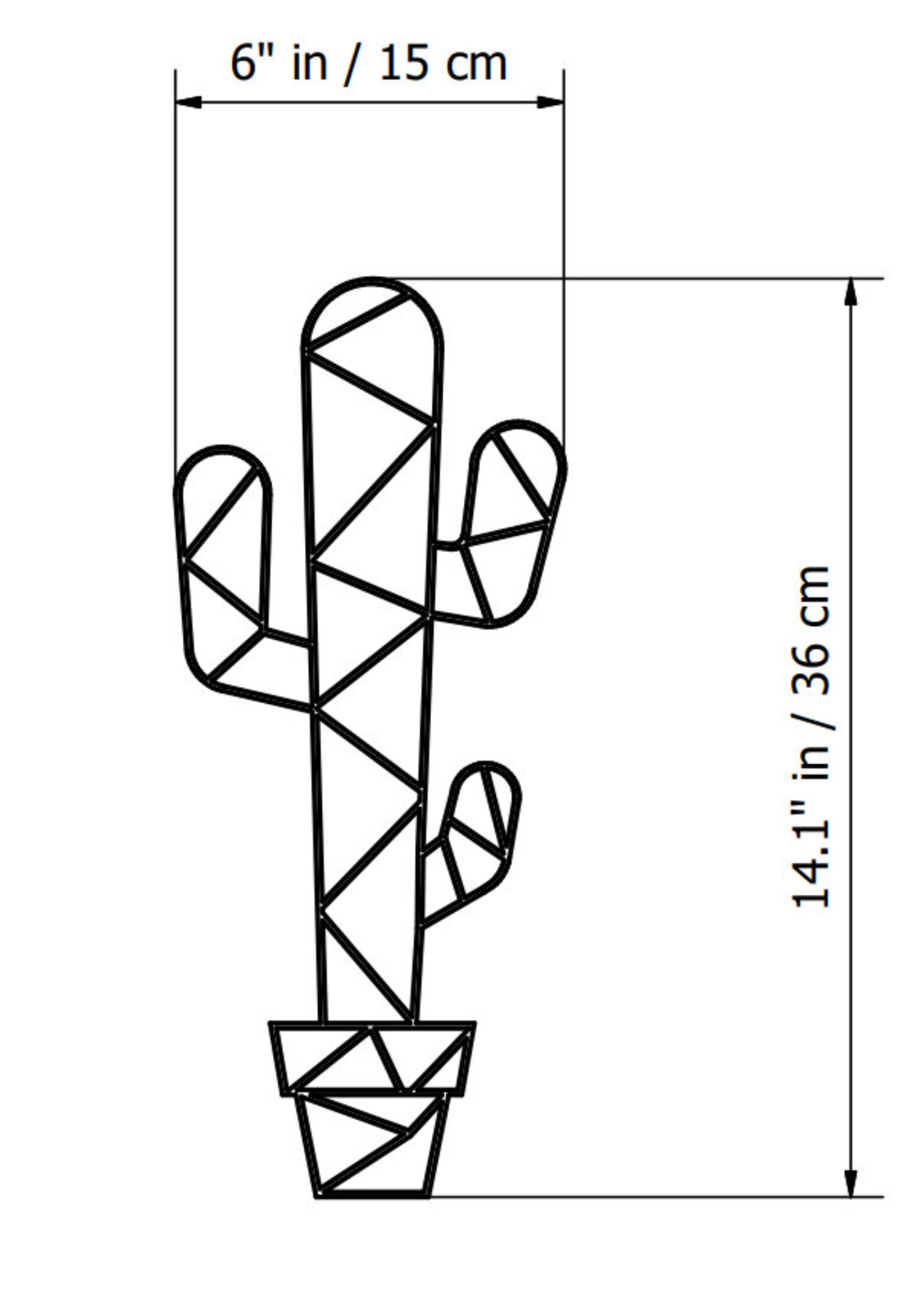 Geometric Cactus Hanging Wall Art Figure Wall Decor - Etsy