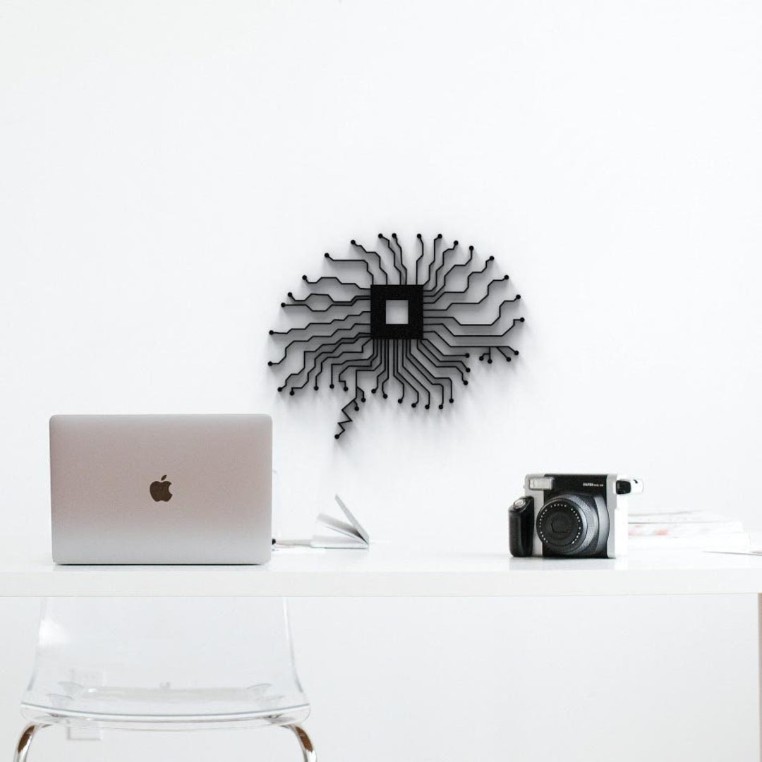 CPU Brain Art- Hanging Wall Art - Circuit Design, Computer Motherboard ...