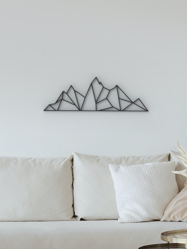 Geometric Mountains Hanging Wall Art - Etsy