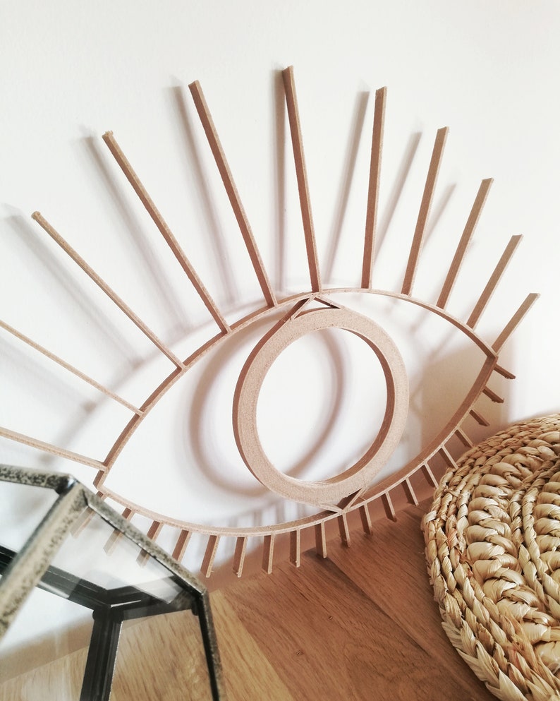 Wooden Boho Eye Geometric Evil Eye Sculpture 3D Hanging - Etsy