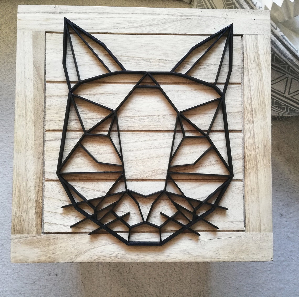 Geometric Cat Sculpture 3D Hanging Wall Art Cat wall decor | Etsy