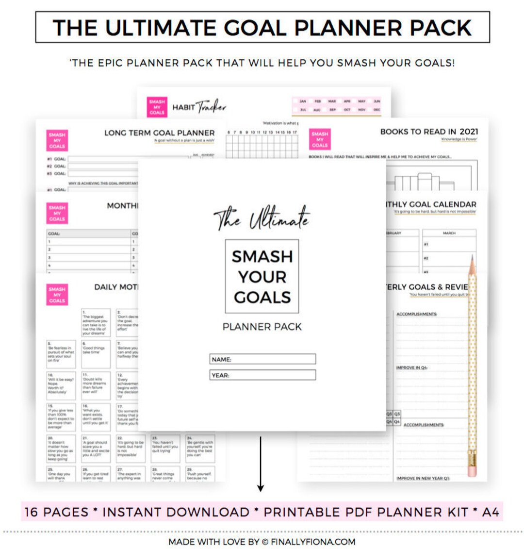 2021 Goal Planner Habit Tracker Goal Setting Goal Tracker - Etsy UK