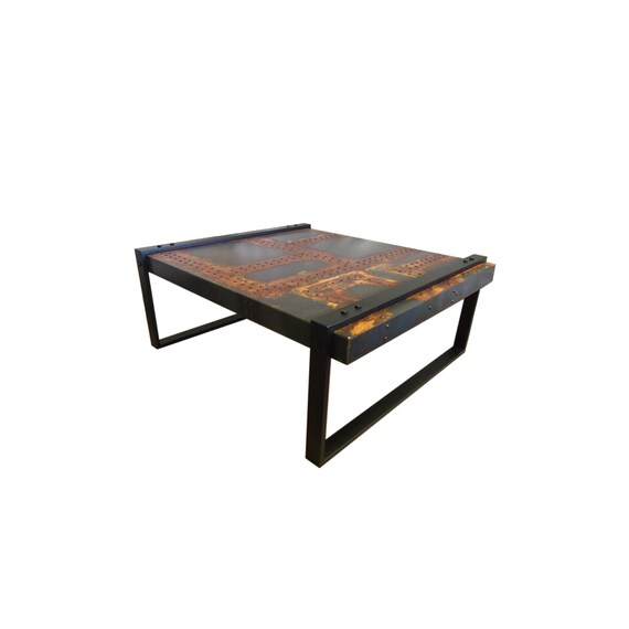 Corrugated Metal Indoor Table Coffe Wood And Metal Coffee Tables