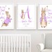 Lilac Peter Rabbit Girls Nursery Decor Wall Art Prints Set of - Etsy