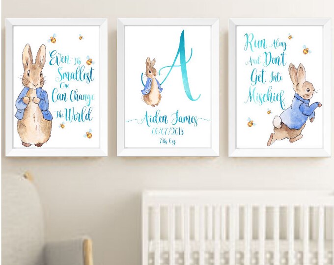 Peter Rabbit Beatrix Potter Nursery Decor Wall Art Print Set ...