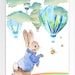 Peter Rabbit and Hot Air Balloons Nursery Decor Wall Art Print - Etsy
