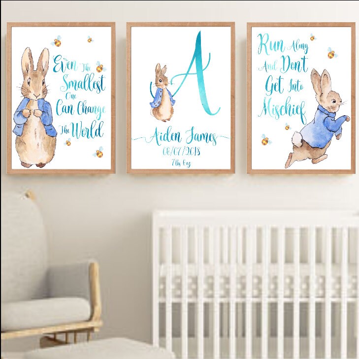 Peter Rabbit Beatrix Potter Nursery Decor Wall Art Print Set | Etsy