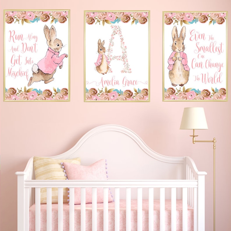 Pink Flopsy Peter Rabbit Beatrix Potter Nursery Decor Art - Etsy
