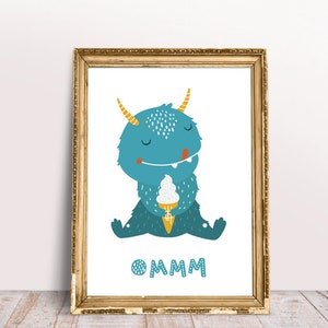 Personalised Monster Prints Set of 3, Cute Monsters Nursery Printable ...