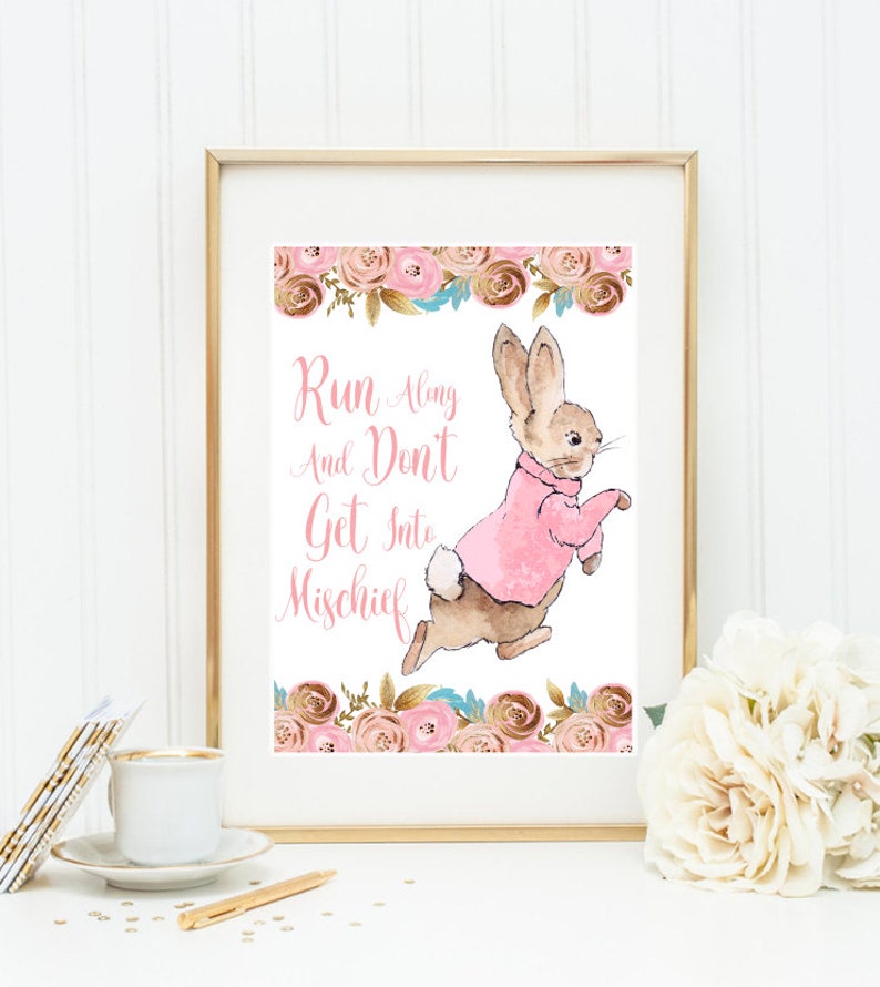 Pink Flopsy Peter Rabbit Beatrix Potter Nursery Decor Art - Etsy
