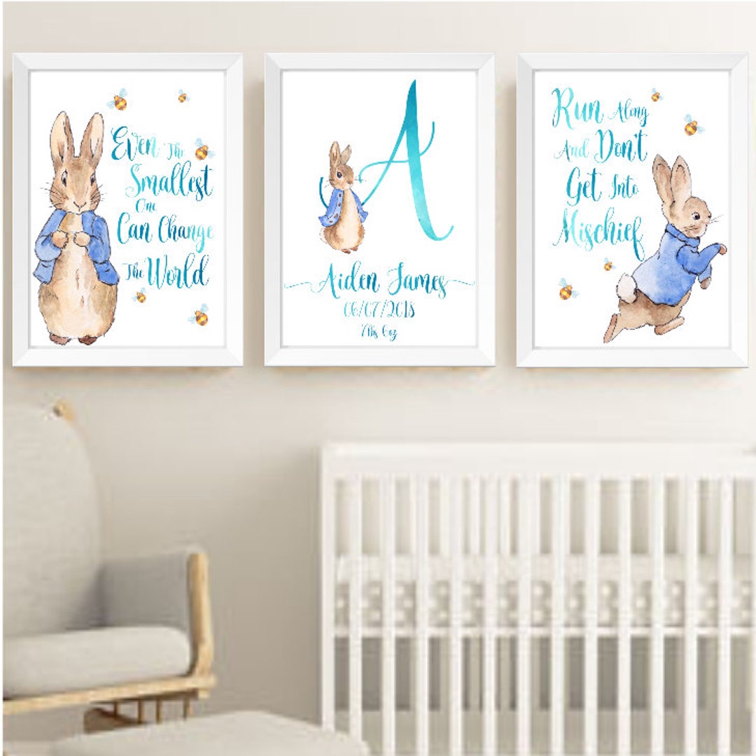 Peter Rabbit Beatrix Potter Nursery Decor Wall Art Print Set - Etsy