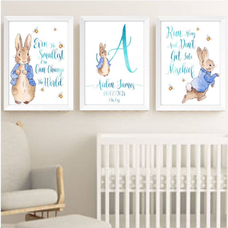 Peter Rabbit Beatrix Potter Nursery Decor Wall Art Print Run | Etsy