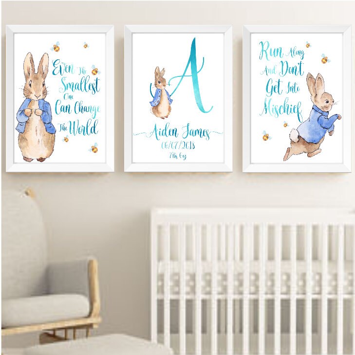 Peter Rabbit Beatrix Potter Nursery Decor Wall Art Print Run - Etsy UK