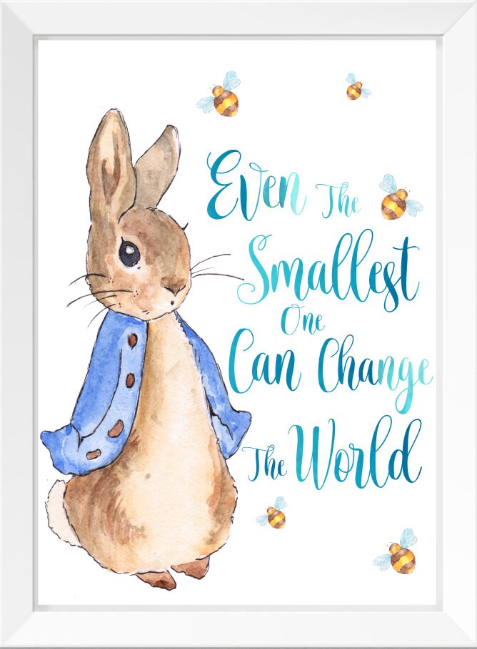 Peter Rabbit and Hot Air Balloons Nursery Decor Wall Art Print | Etsy