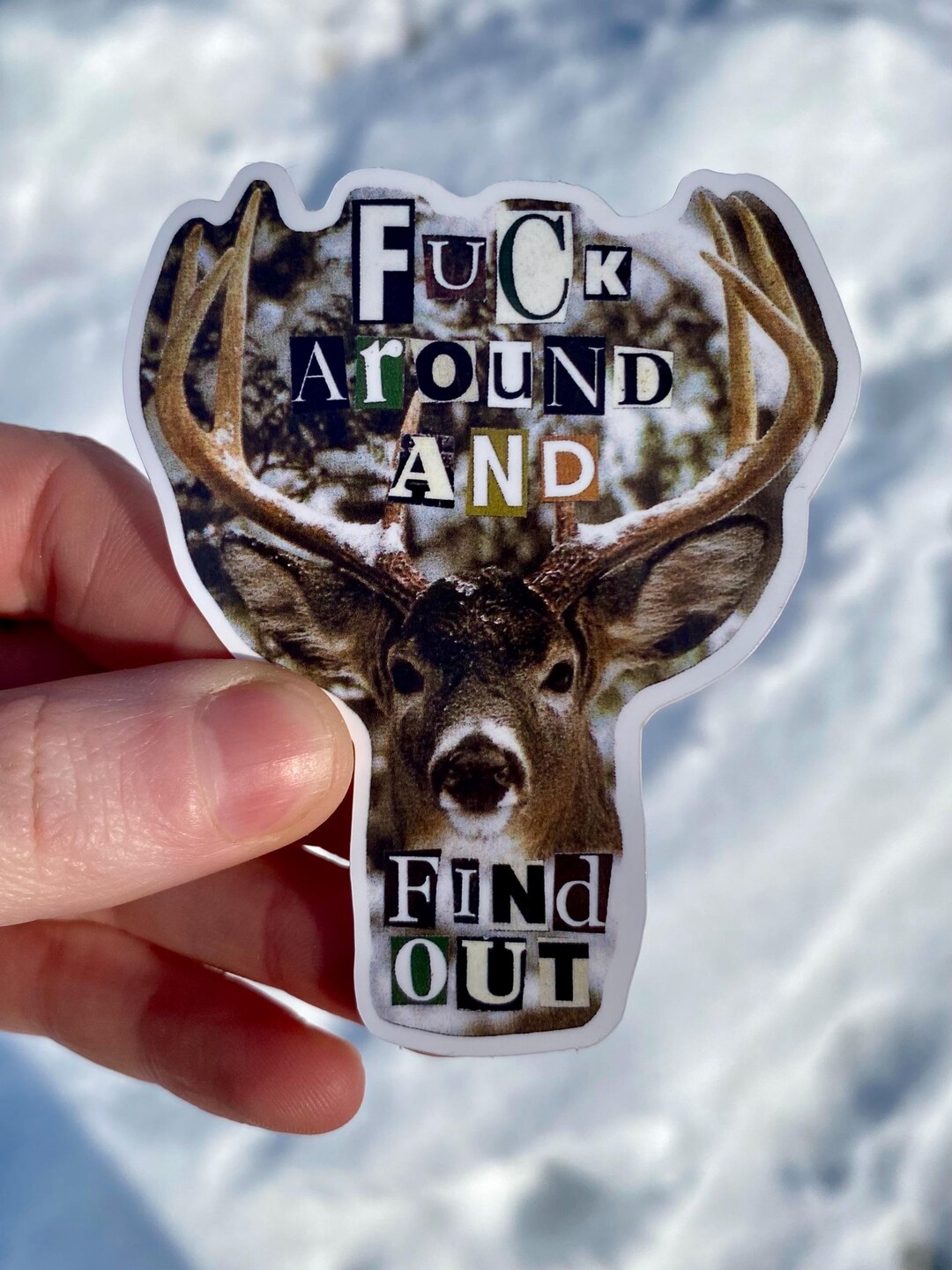 Angry FAFO Deer Vinyl Sticker | Mental Health Animal Art - Etsy