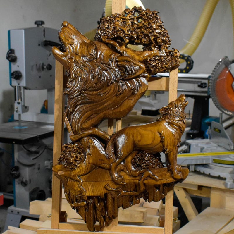Carved Wolf - Etsy